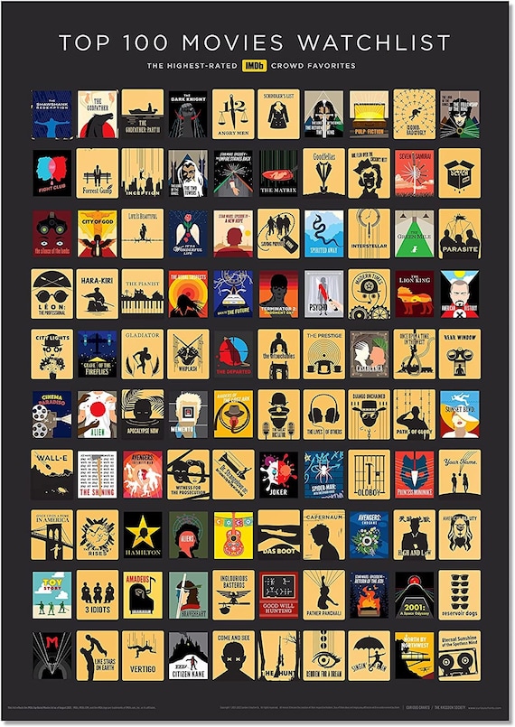 Top 100 Movies Poster Poster - Etsy