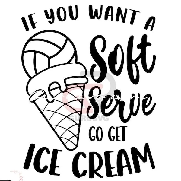 Volleyball Soft Serve Svg - Etsy