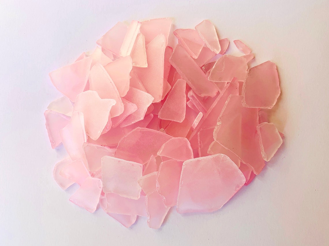 Sea Glass Ocean Beach Mix Light Pink Bulk Tumbled Glass - Etsy