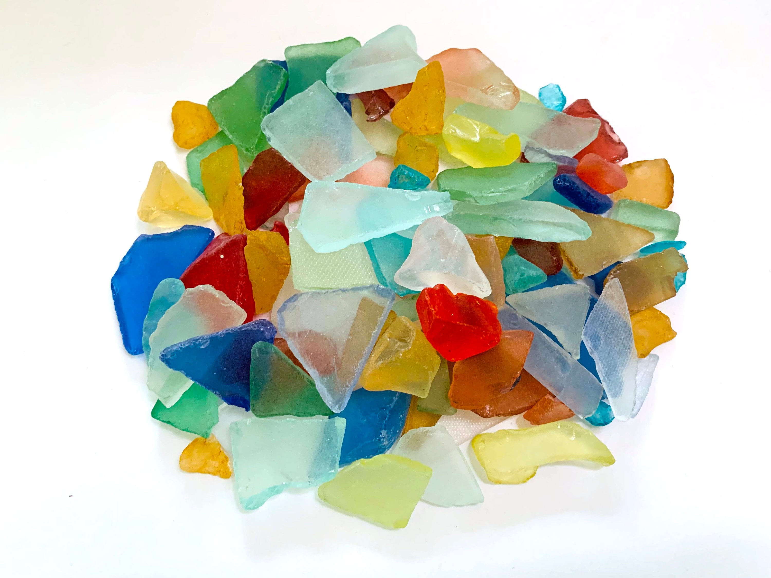 Sea Glass Ocean Beach Rainbow Mix Bulk Yellow Green Aqua - Etsy
