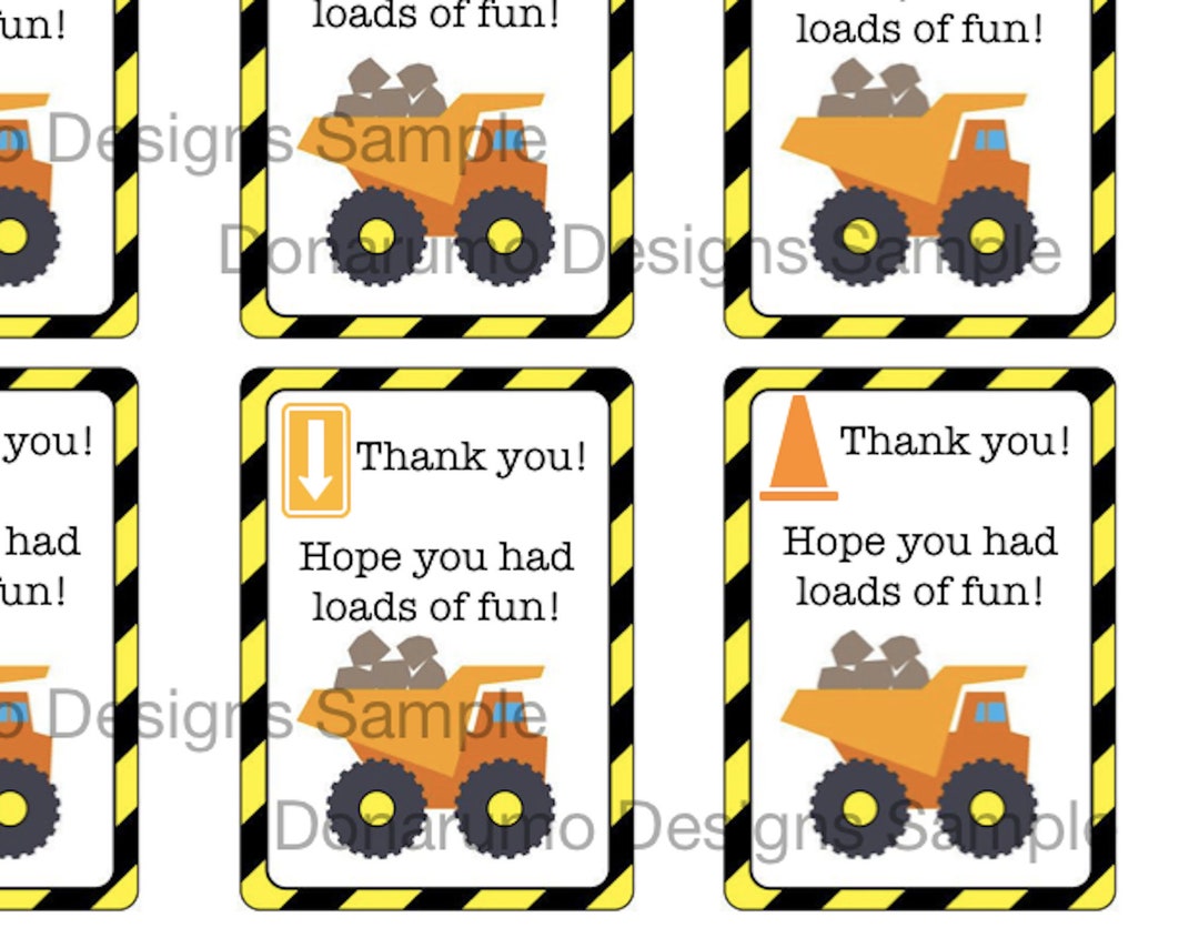 Kid's Construction Dump Truck Cone Loads of Fun Time Birthday Party ...