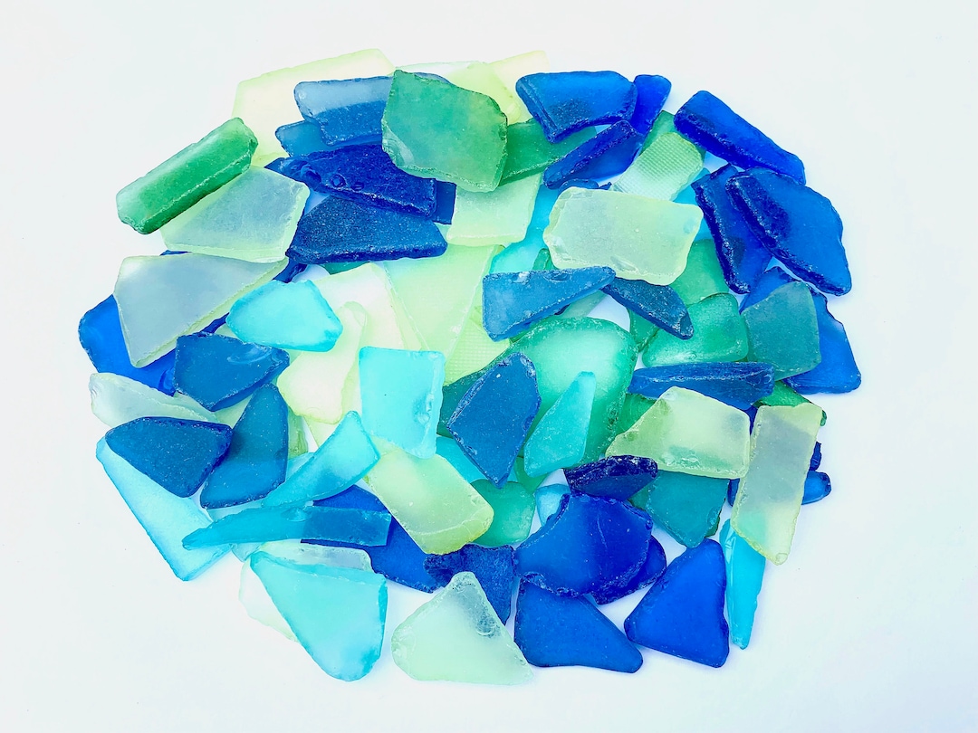Sea Glass Ocean Beach Rainbow Mix Bulk Yellow Green, Aqua Blue, Teal ...