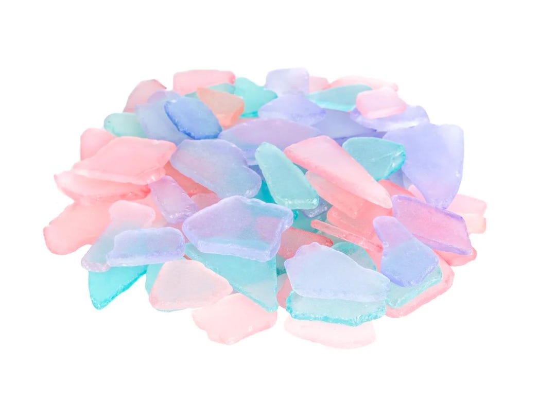 Sea Glass Ocean Beach Mix Purple Pink Turquoise Blue Tumbled Frosted ...