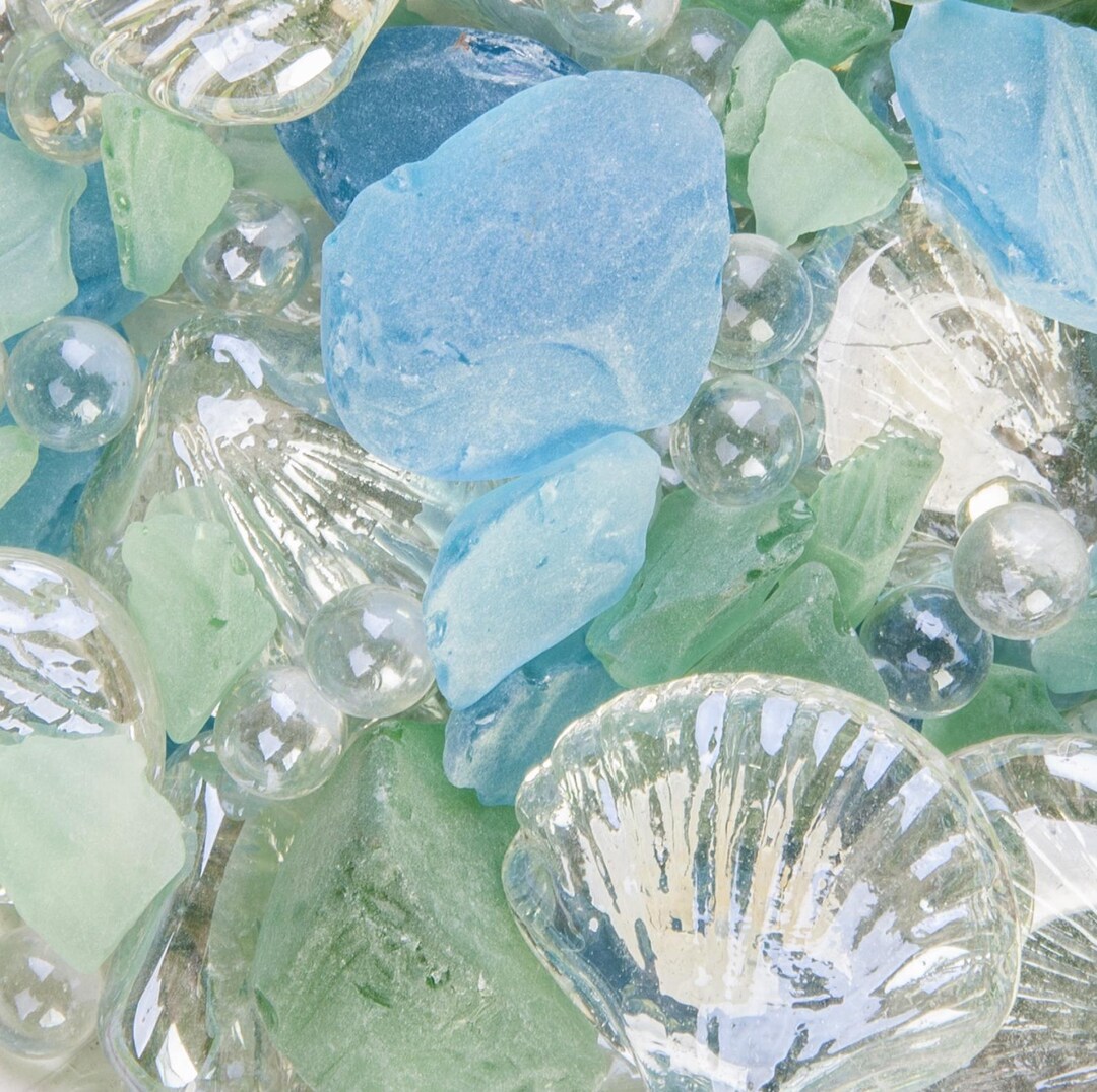 Sea Glass Ocean Beach Mix Bulk White Clear Aqua Turquoise Blue Green ...