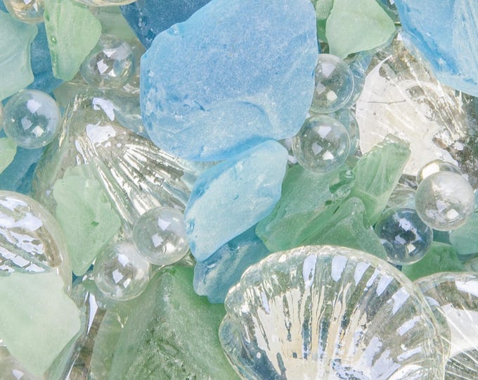 Sea Glass Ocean Beach Mix Bulk White Clear Aqua Turquoise Blue Green ...