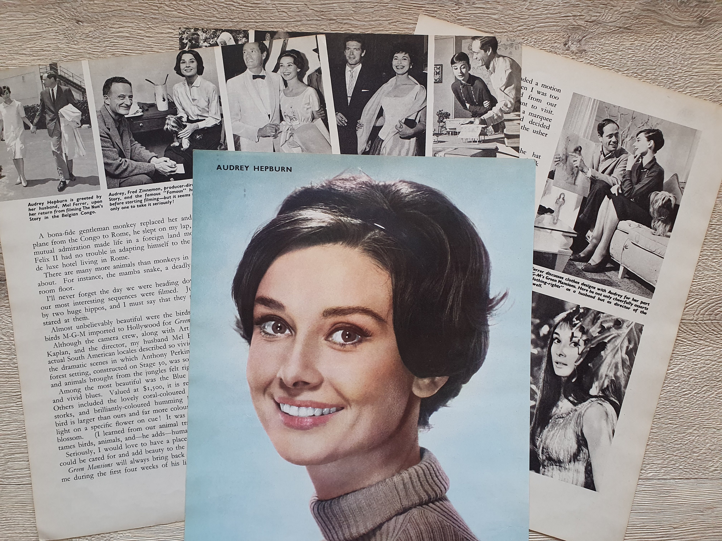 Audrey Hepburn Vintage 1950s Magazine Article & Colour Poster - Etsy