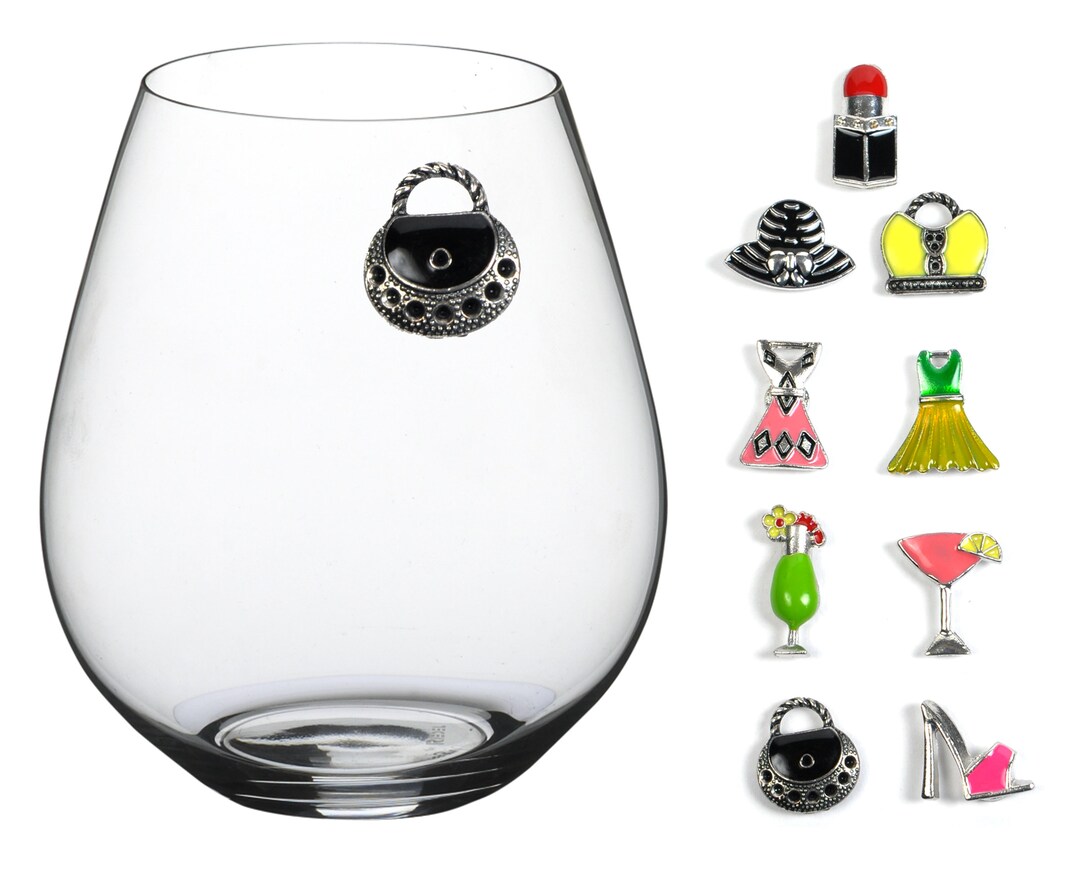 Girls Night Out Magnetic Wine Glass Charms | Wine Charms | Attach to ...