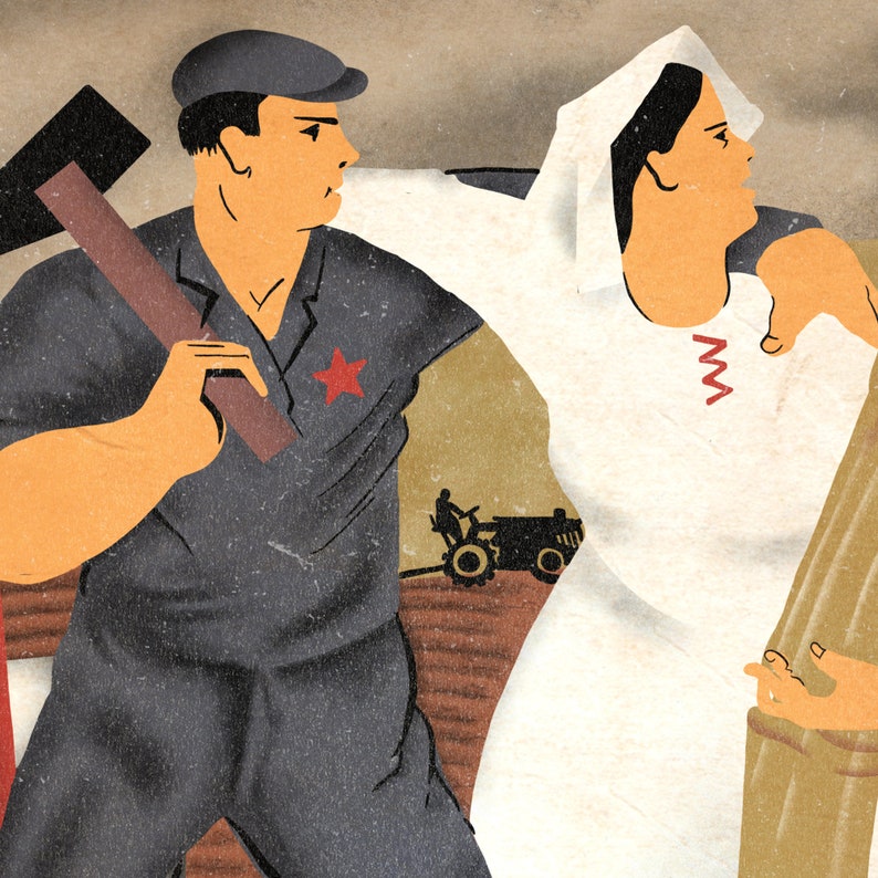 Udarnickim Radom VINTAGE Yugoslavia PROPAGANDA POSTER World - Etsy