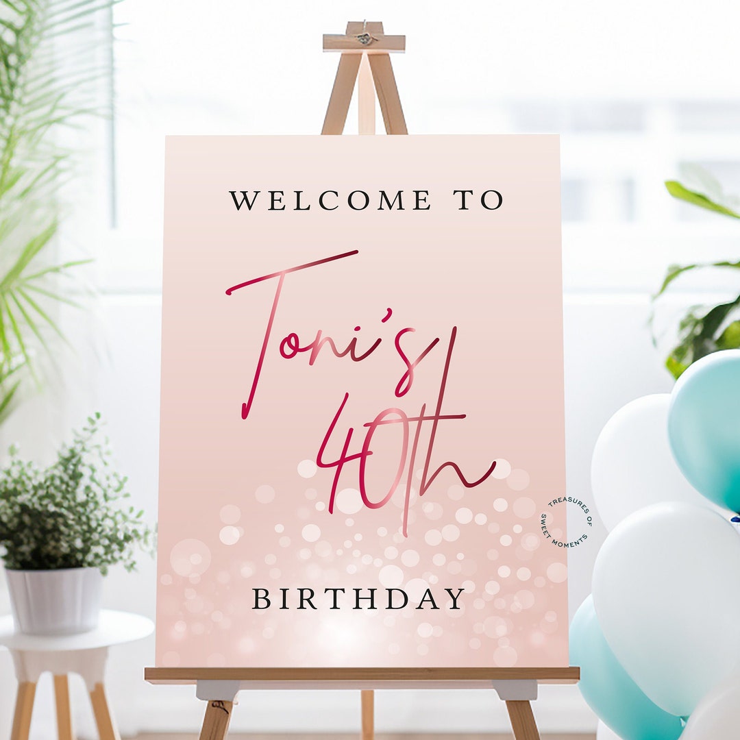 Personalised Birthday Sign Welcome Sign Birthday Decorations Event Sign ...
