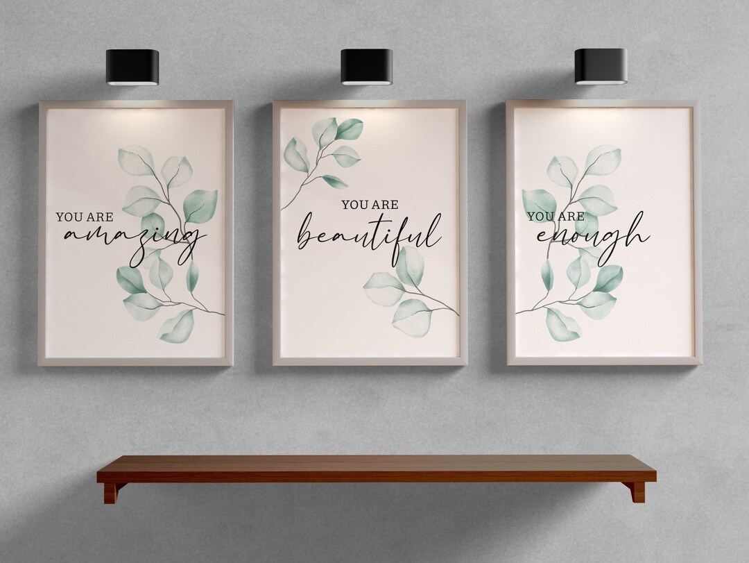 Self Love, Positive Affirmation Prints, Set of 3 Prints, You Are Enough ...
