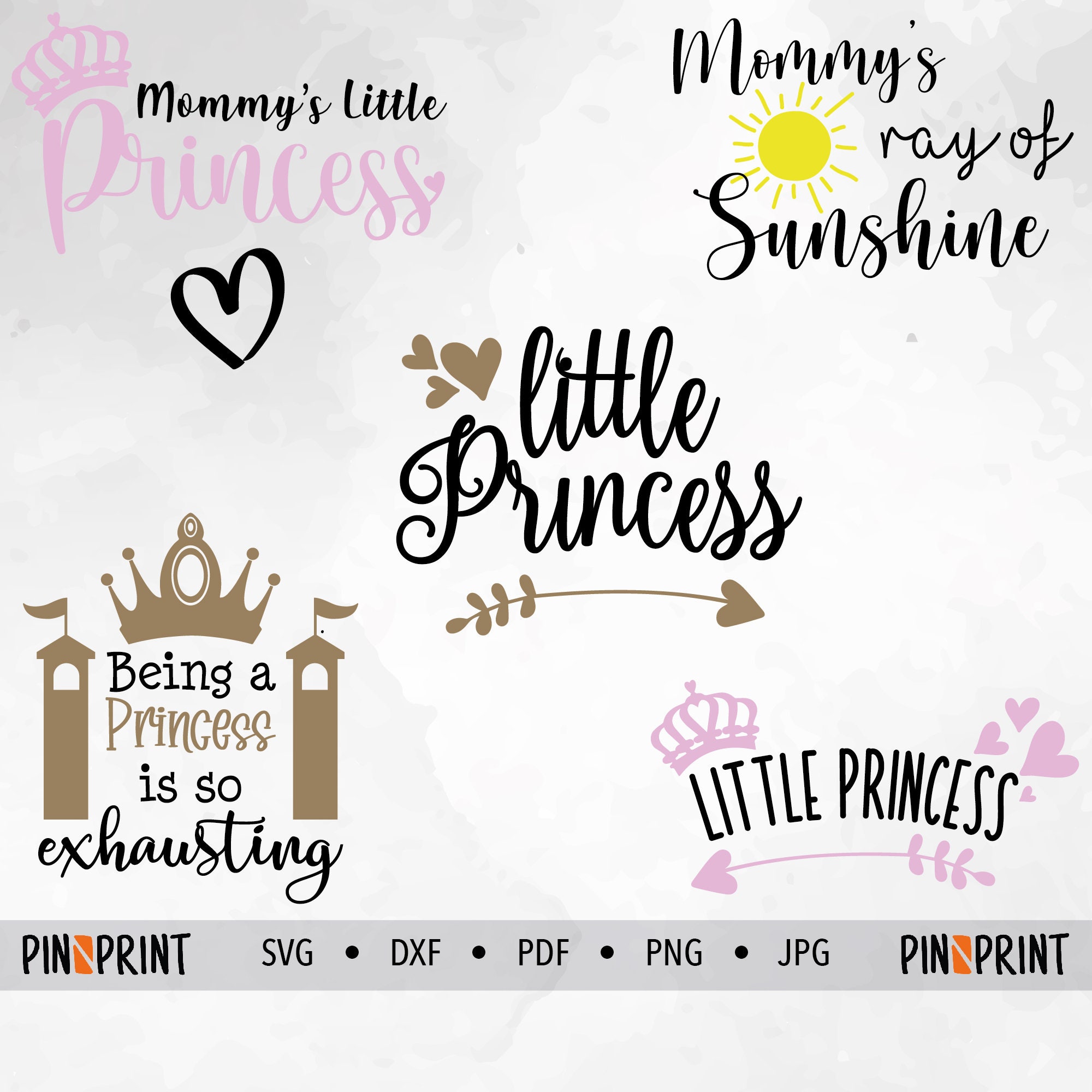 Princess SVG Bundle Cricut Cut File Wall Decals Girls - Etsy