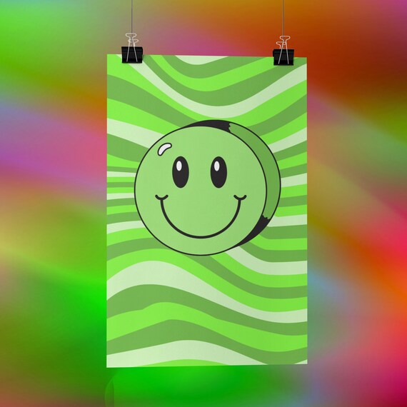 Teen Girls Bedroom Decor Smiley Face Flower Poster Printable Wall Art ...