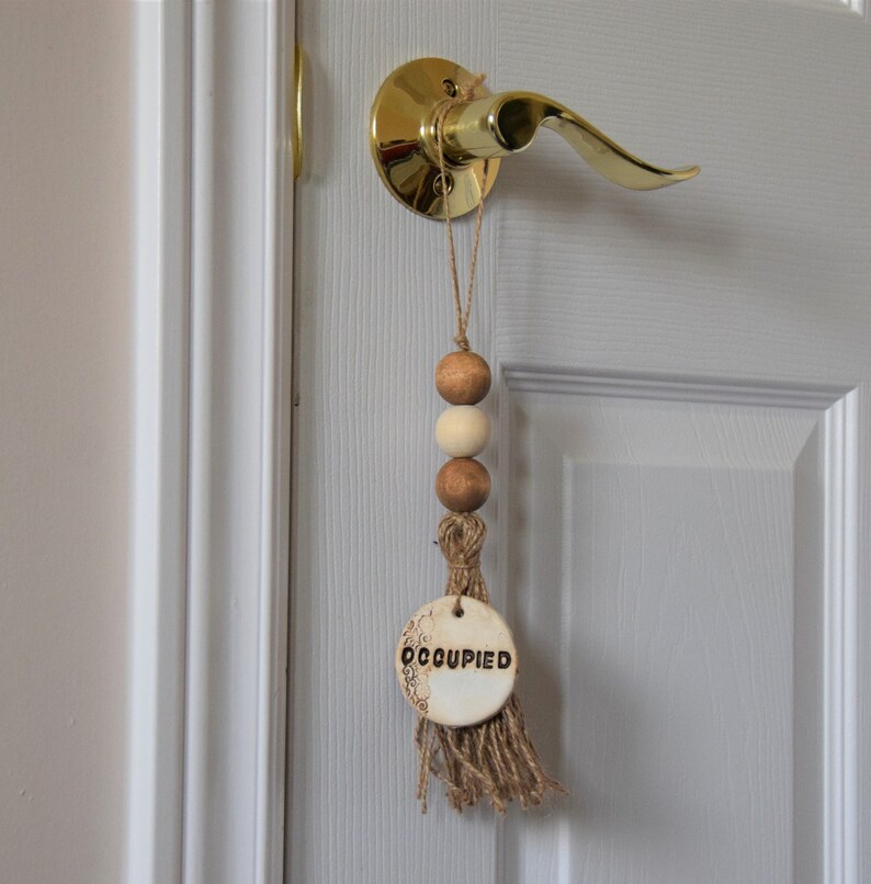 Rustic Bathroom Door Sign, Do Not Disturb, Occupied, Boho Style Hand ...