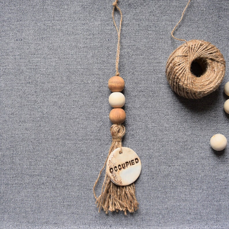 Rustic Bathroom Door Sign, Do Not Disturb, Occupied, Boho Style Hand ...