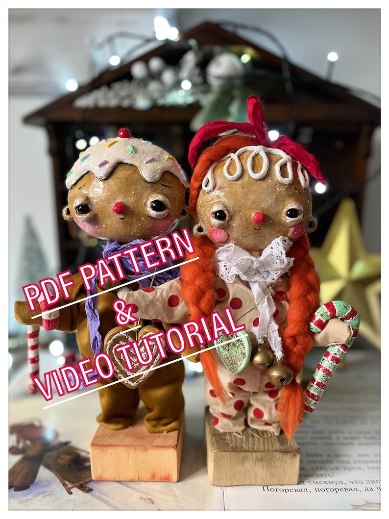 Gingerbread Boy and Girl - PDF Pattern and Video Tutorial - Etsy