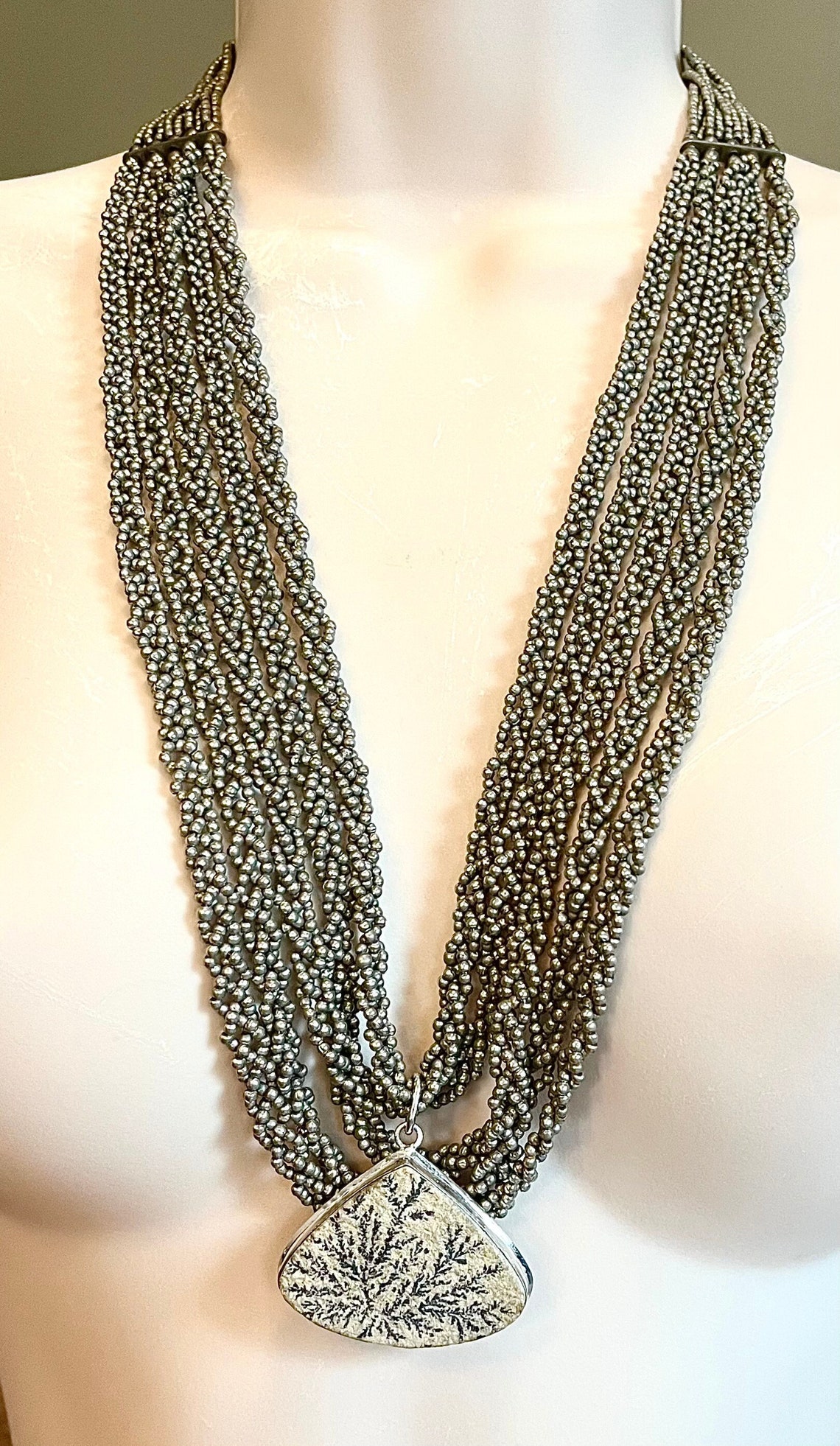 Handmade Braded Seed Bead and German Dendrite and Silver Artsy / Boho ...