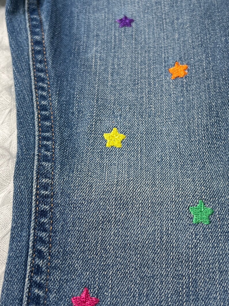 Personalized 3T Custom Embroidered Blue Jeans Stars Initial - Etsy