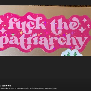 Feminist Sticker Fck the Patriarchy Hot Pink Bubblegum Aesthetic ...