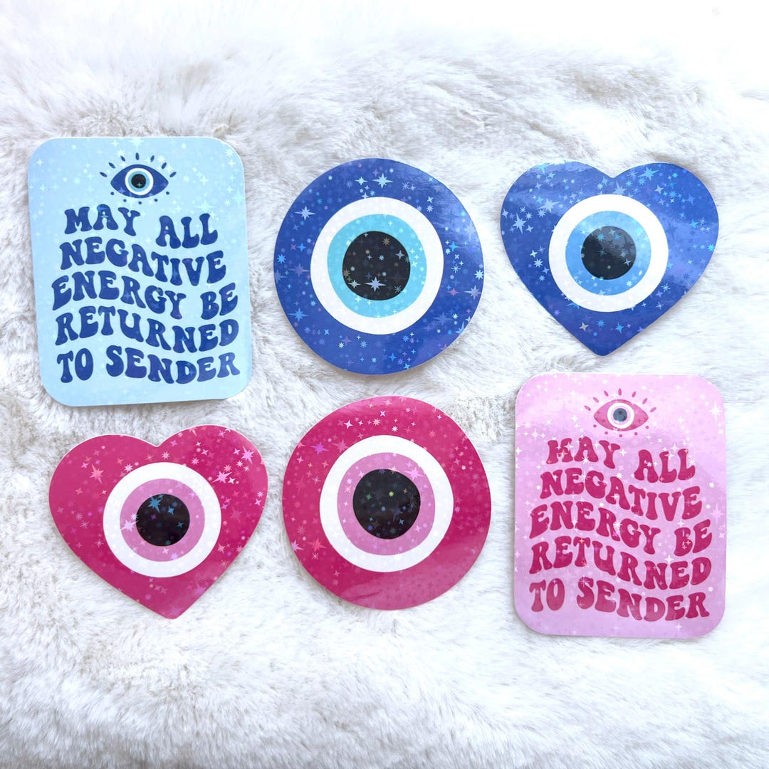 Evil Eye Stickers - Holographic Third Eye Hot Pink Bubblegum Aesthetic ...