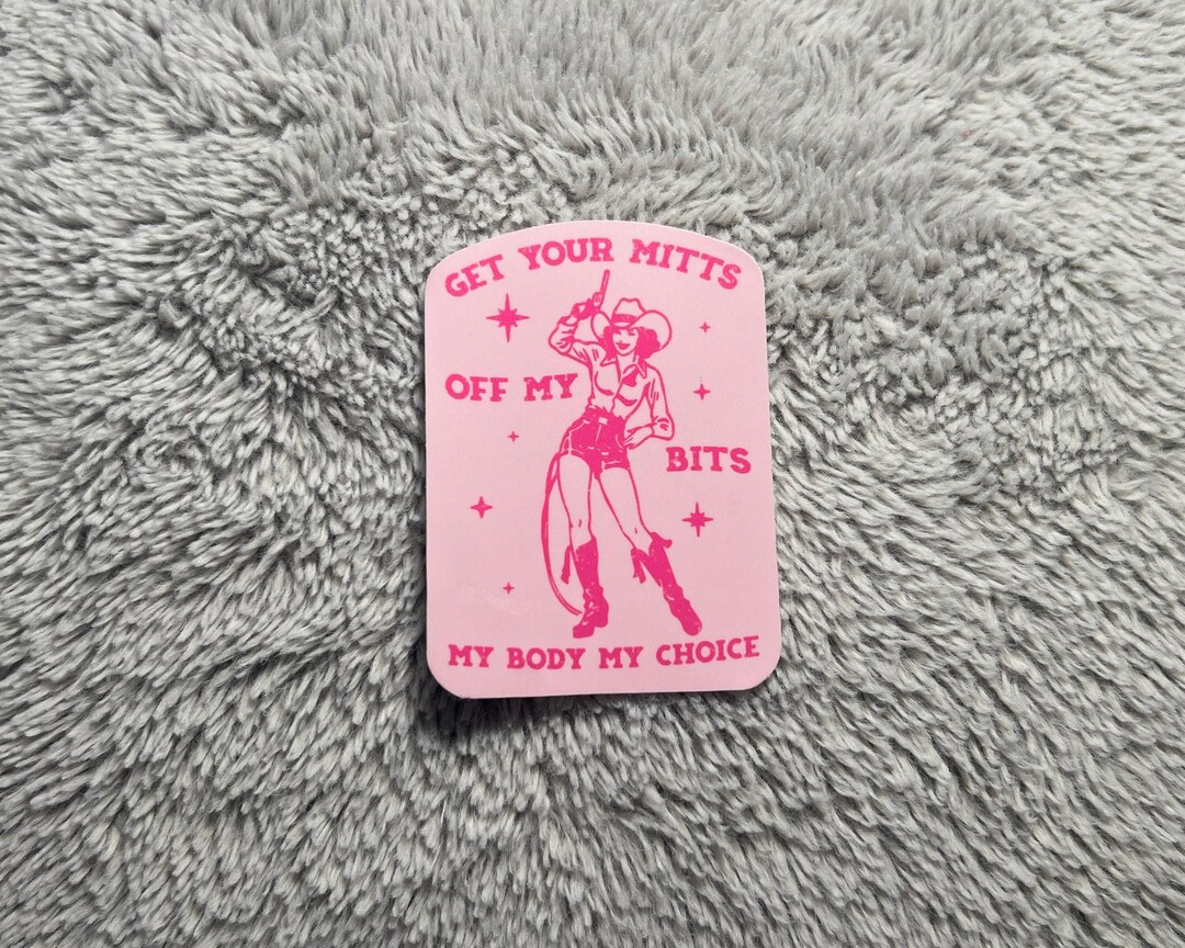 Feminist Cowgirl Sticker - Pro Choice Hot Pink Bubblegum Aesthetic ...