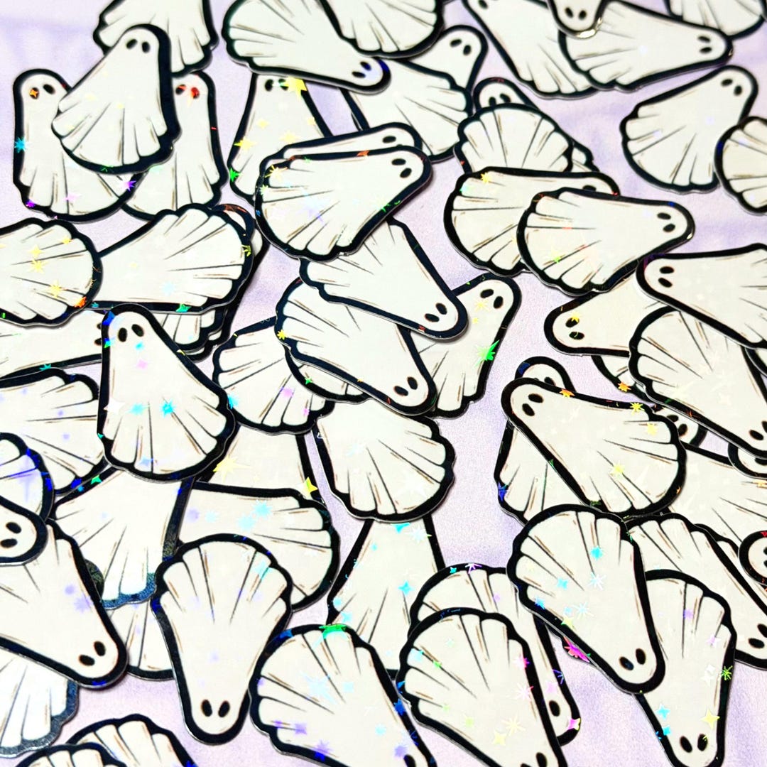 Mini Ghost Stickers | 1-inch Holographic Vinyl Decals | Spooky Cute ...