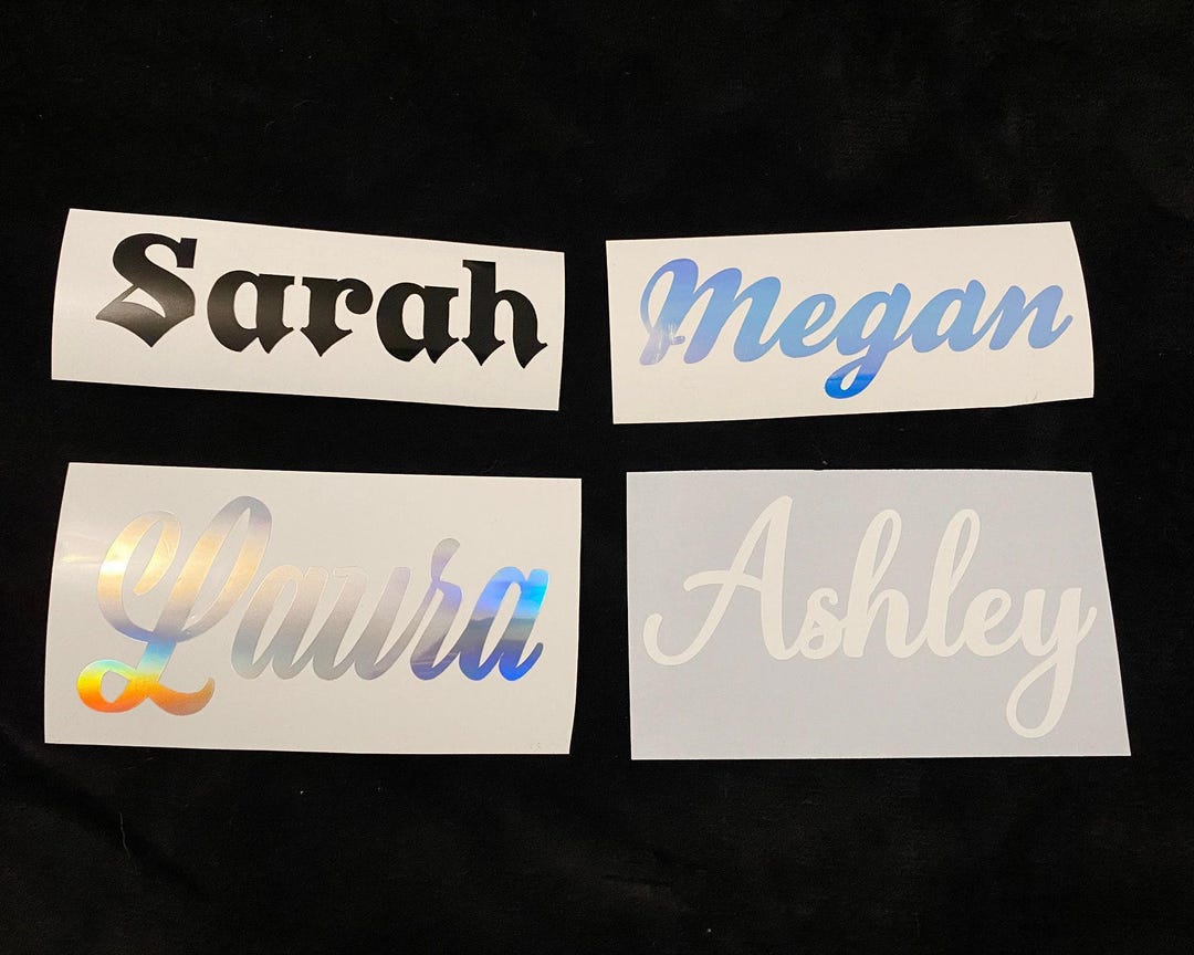 Custom Vinyl Name Decal Choose Your Font, Color, Size - Custom Vinyl ...