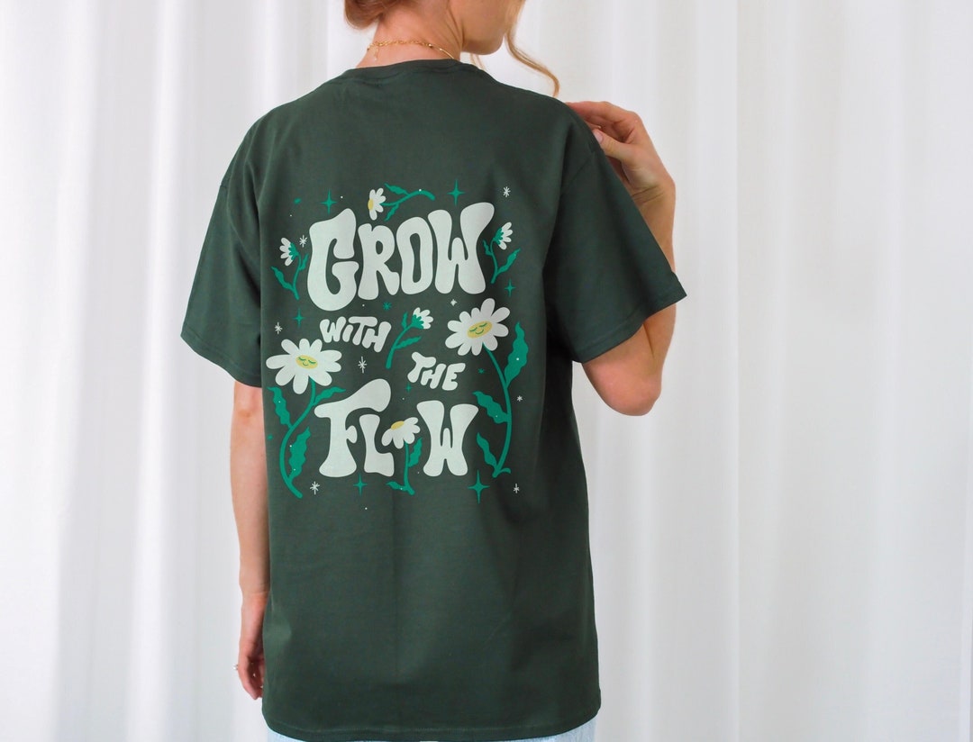 Grow With the Flow Shirt Mental Health Shirt Happy Face Shirt Indie ...