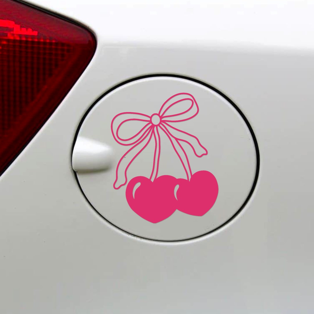 Girly Cherry Bow Decal Gas Cap Vinyl Decal Car Window Decal Sticker Car ...