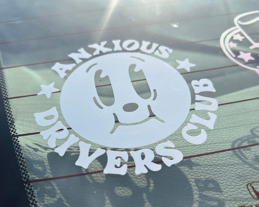 Anxious Driver's Club Decal - Funny Car Decal, Car Window Decal Sticker ...