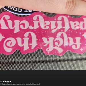 Feminist Sticker Fck the Patriarchy Hot Pink Bubblegum Aesthetic ...