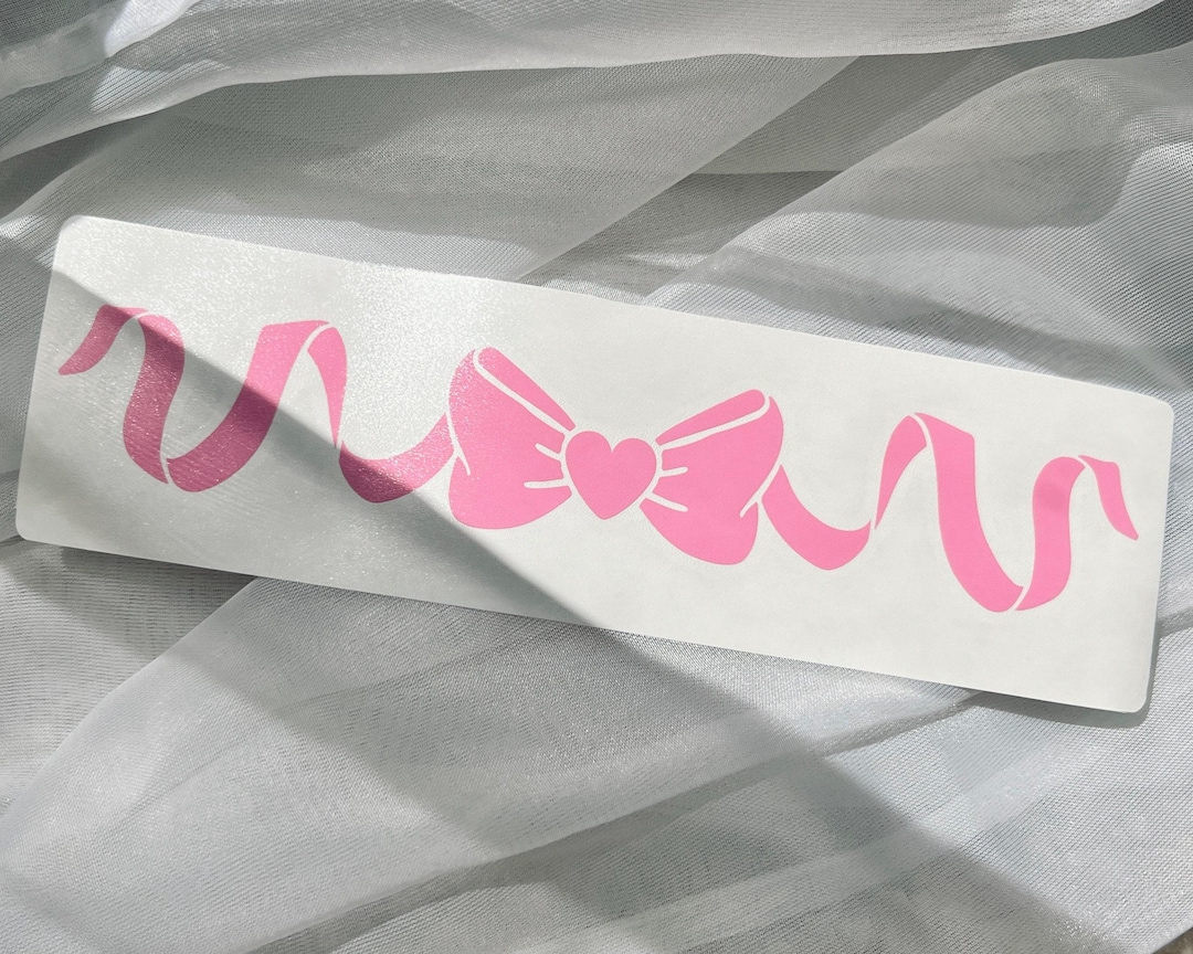 Ribbon Bow Car Decal - Cute Car Decal Car Window Coquette Bow Sticker ...