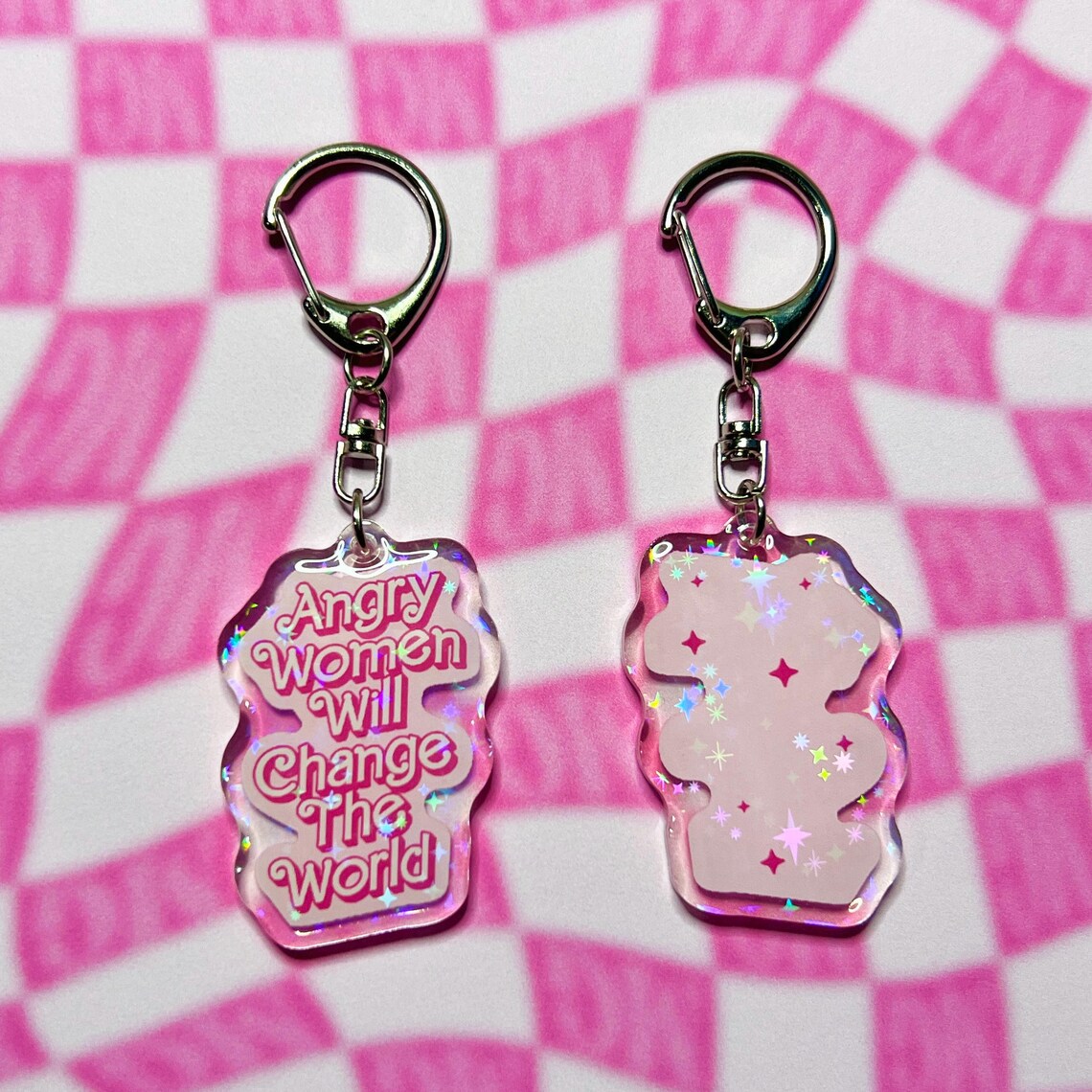 Angry Women Will Change the World Charm Keychain - Feminist Acrylic ...