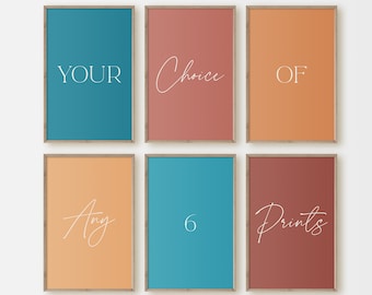 Pick Any 6 Prints, Custom Gallery Wall, Custom Printable Art, Mix and ...