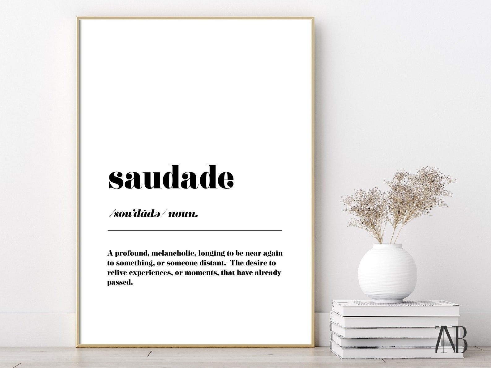 Saudade Definition Portuguese word art Portuguese language - Etsy Portugal