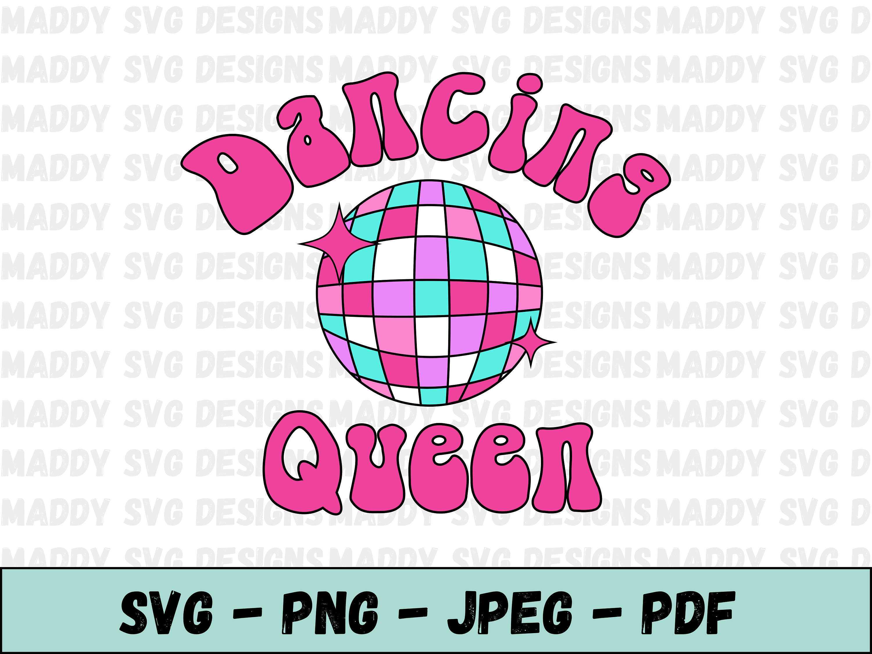 Dancing Queen SVG PNG Disco Ball Clipart Retro Disco Ball - Etsy