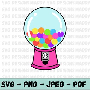 Gumball Machine SVG PNG Instant Download Bubble Gum Clipart - Etsy ...