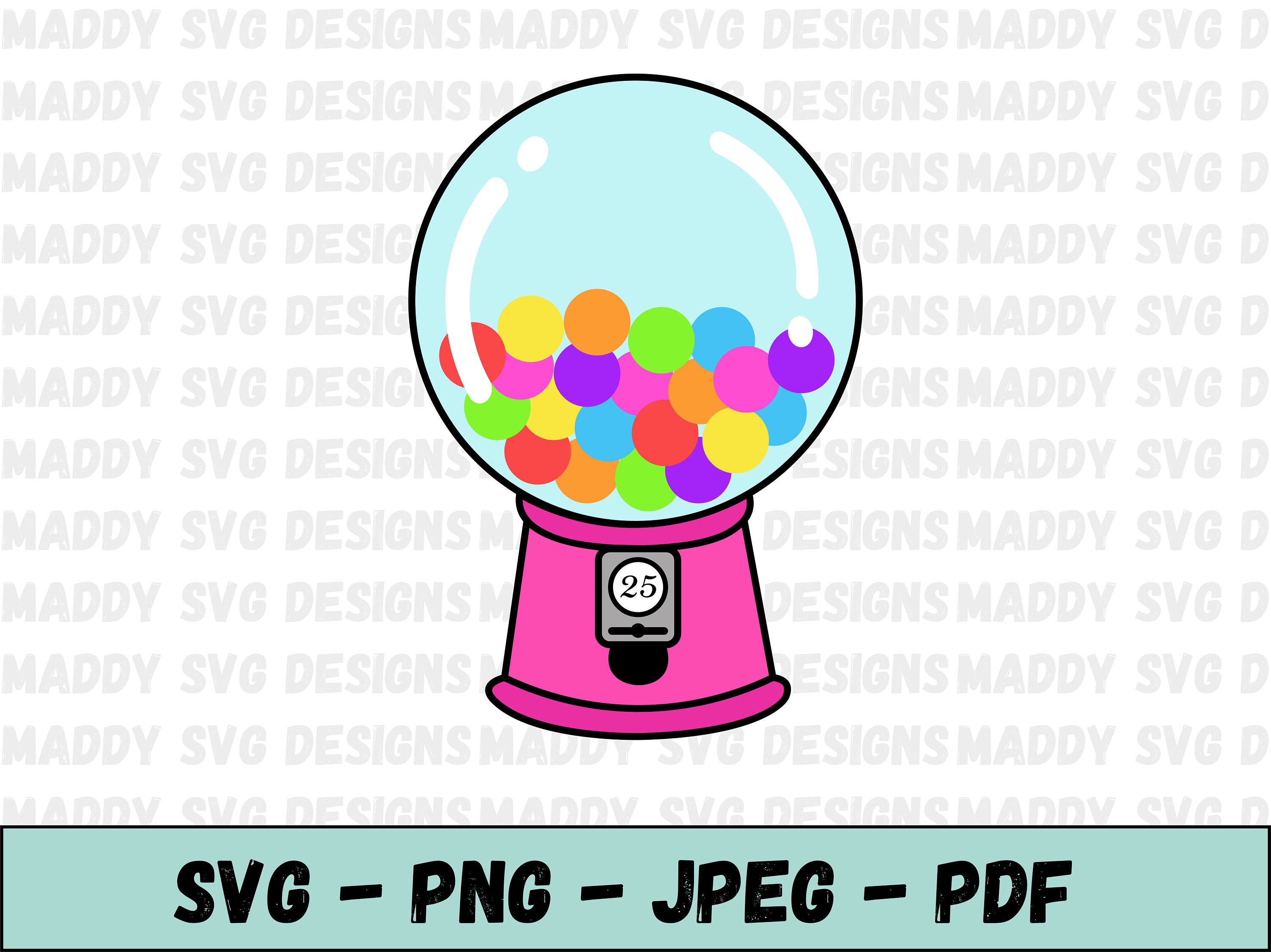Gumball Machine SVG PNG Instant Download Bubble Gum Clipart - Etsy UK