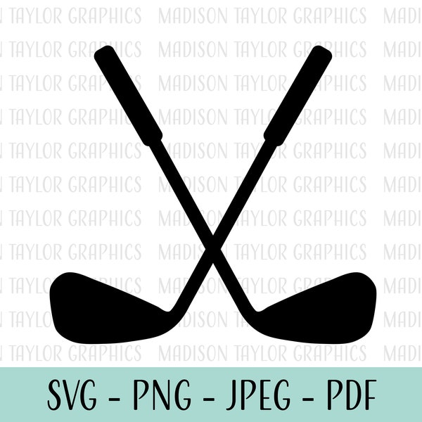 Crossed Golf Clubs Svg - Etsy