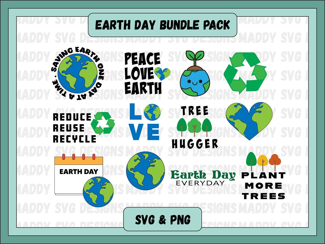 Earth Day SVG Bundle, Recycle Svg, Planet Earth Svg, Earth Day Clipart ...