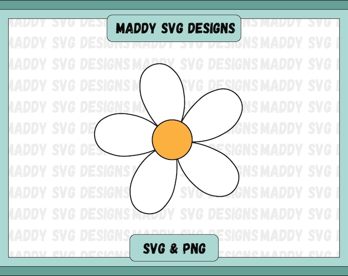Daisy Flower PNG File Retro Daisy SVG Spring - Etsy Canada