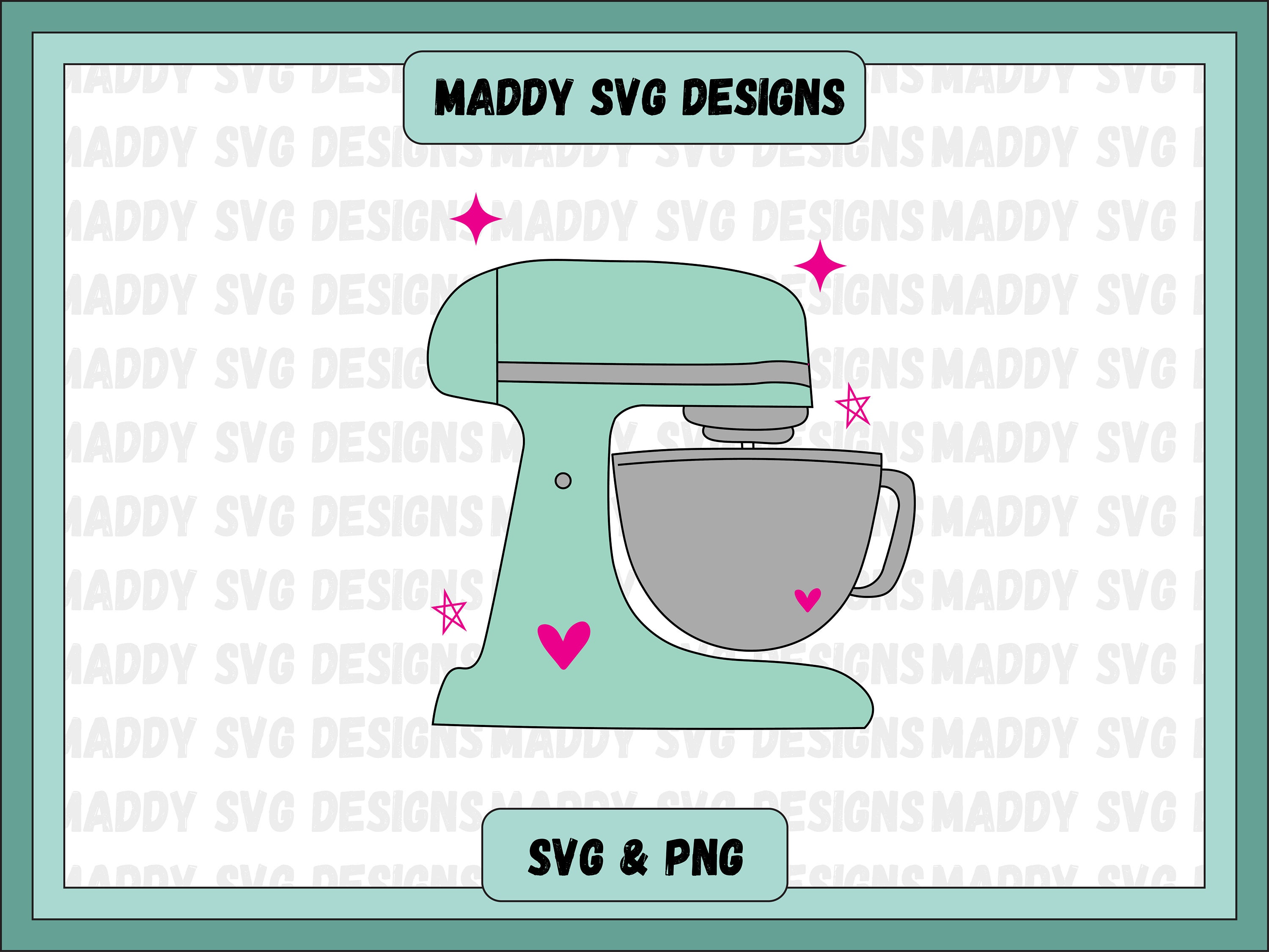 Cake Mixer SVG Instant Download, Cooking Utensils Svg, Mixer Design for ...