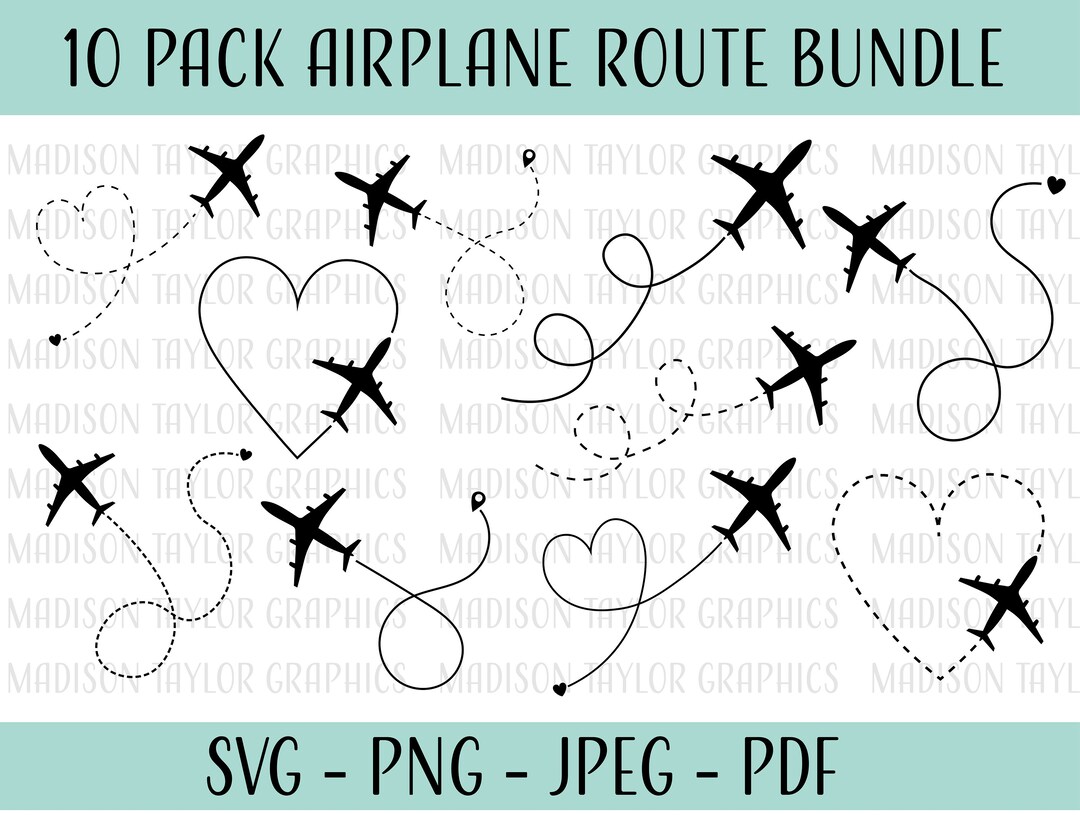 Flugzeug SVG Bundle Flugzeug Route svg Flugzeug Clipart - Etsy.de