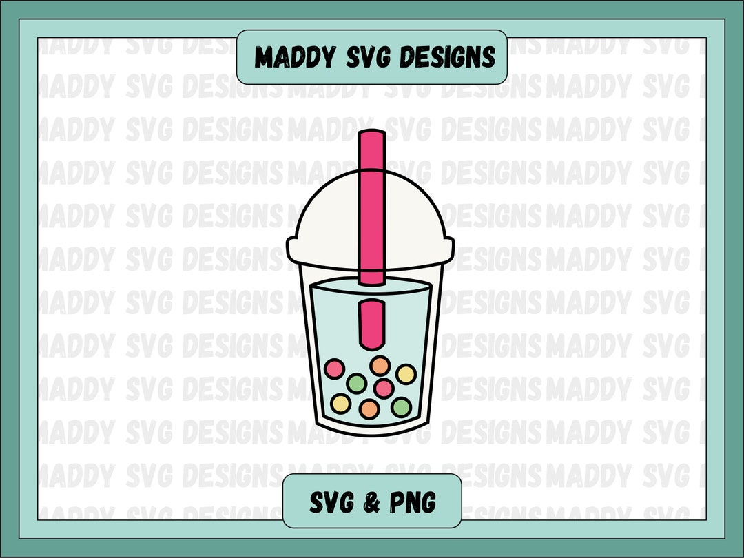 Boba Drink SVG PNG, Boba Clipart, Bubble Tea Designs for Stickers, T ...