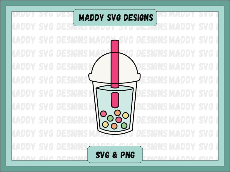 Boba Drink SVG PNG Boba Clipart Bubble Tea Designs for - Etsy