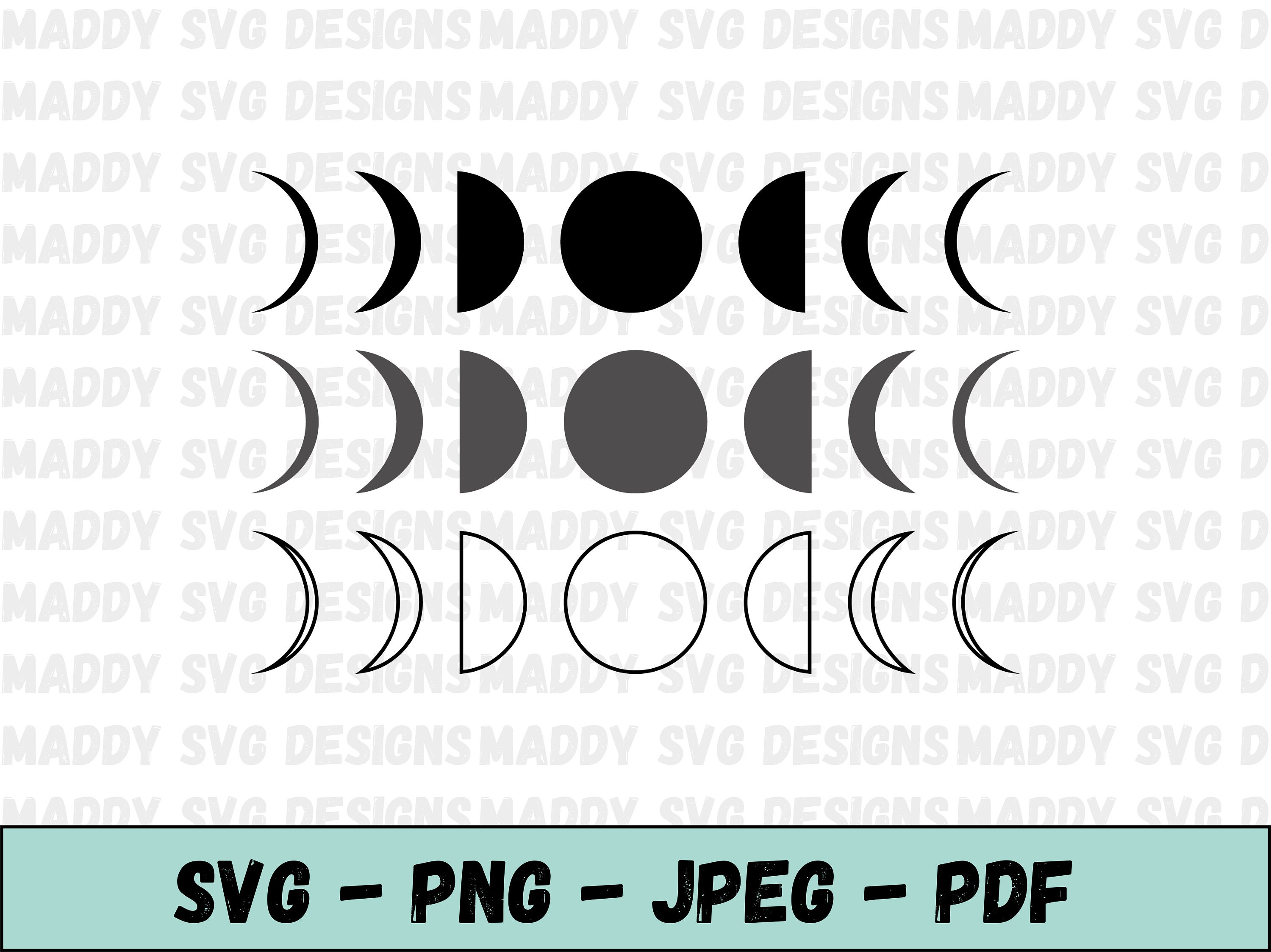 Moon Phase SVG Bundle Celestial Svg Mystical Witchy Vibes - Etsy Australia