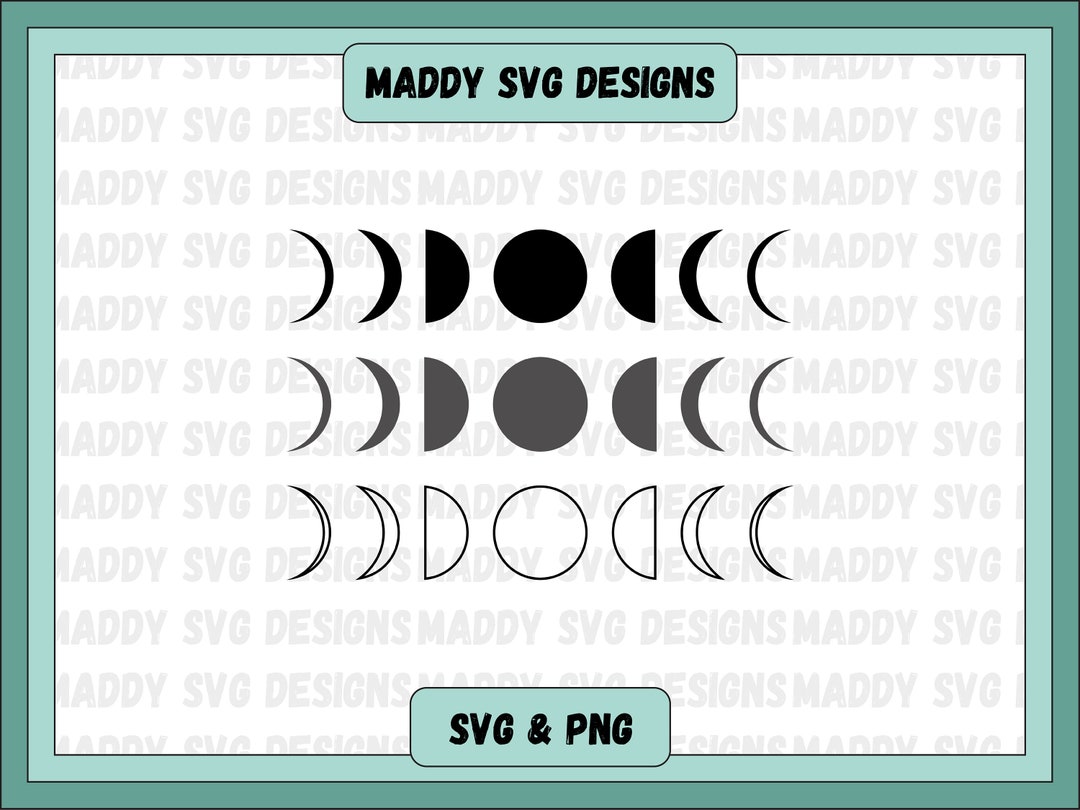 Moon Phase SVG Bundle, Celestial Svg, Mystical Witchy Vibes Svg, Stages ...