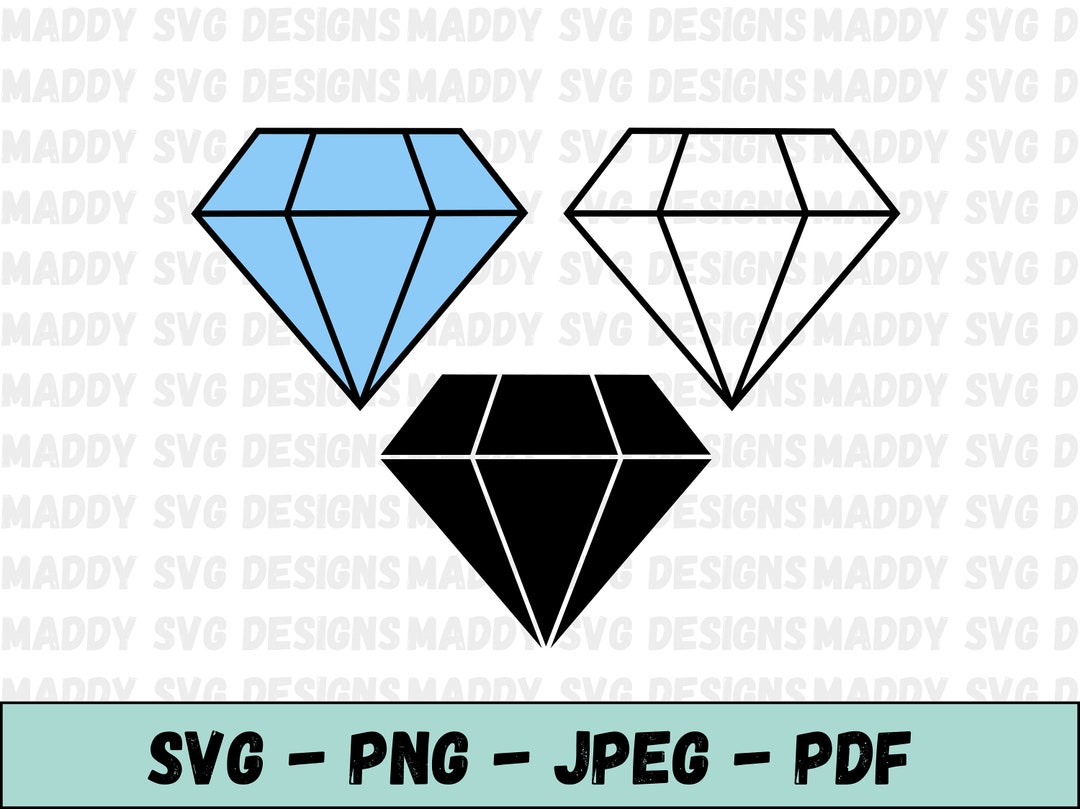 Diamond SVG PNG Diamond Clipart Diamond Outline Svg Design - Etsy