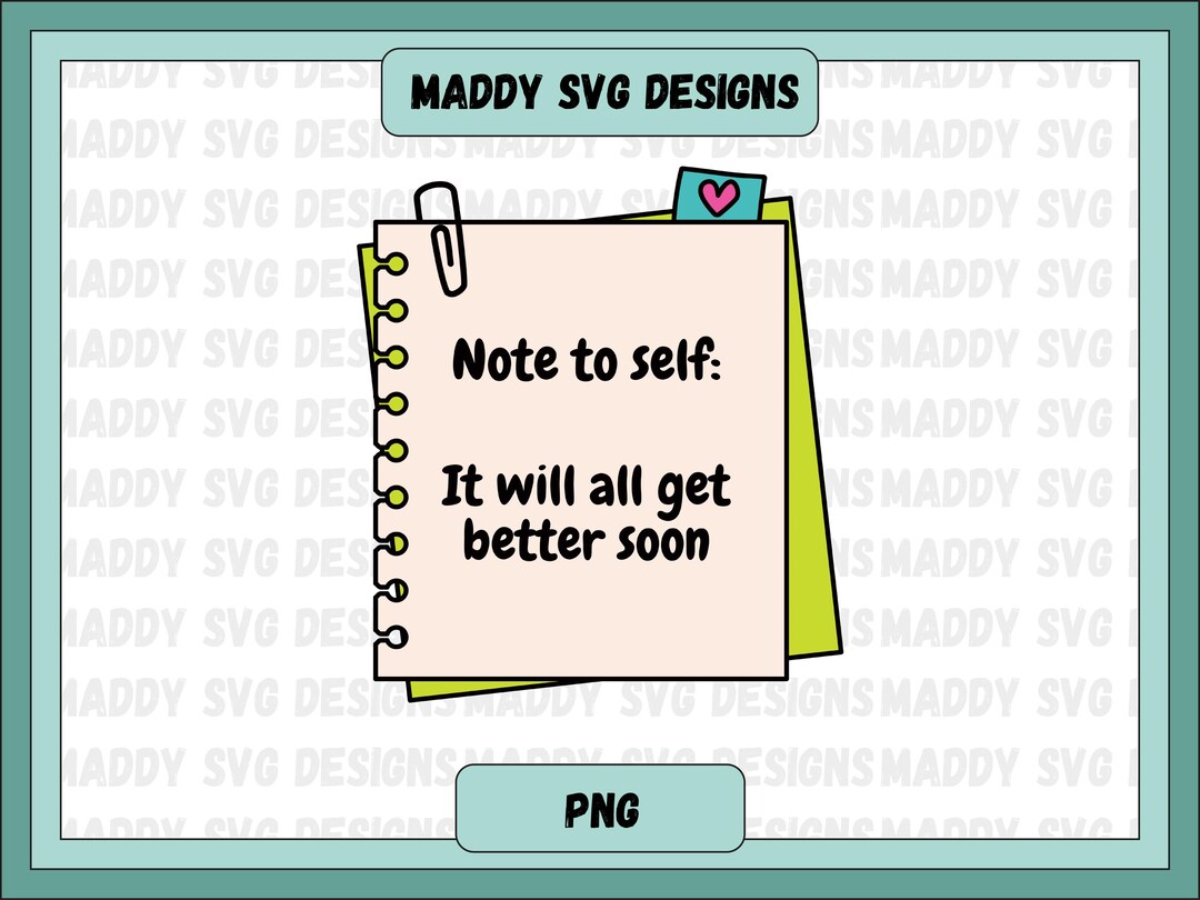 Note to Self PNG, Notepad Clipart, Inspirational Note to Self, Self ...
