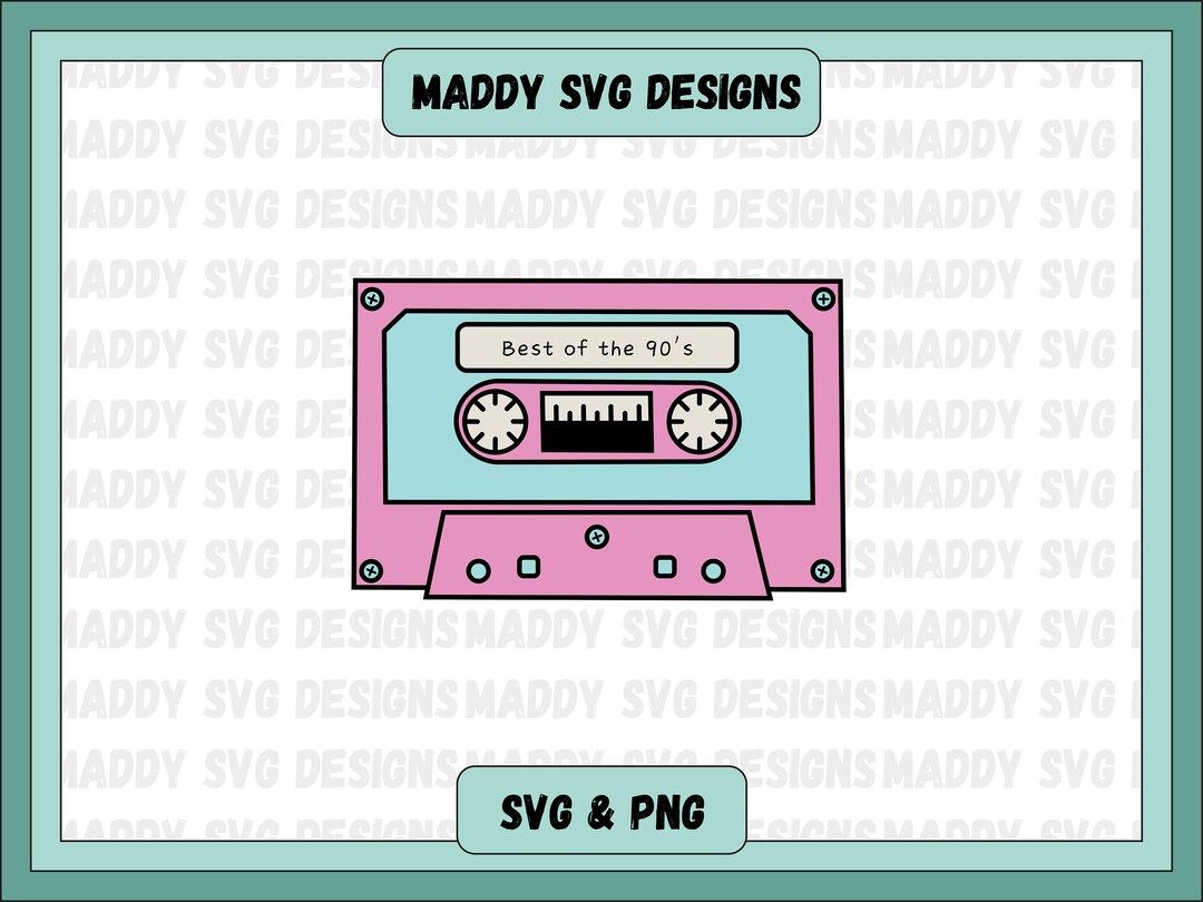 Cassette Tape SVG PNG, Retro Cassette Clipart, 90's Mixtape Svg, Png ...