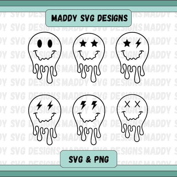 Dripping Smiley Face - Etsy